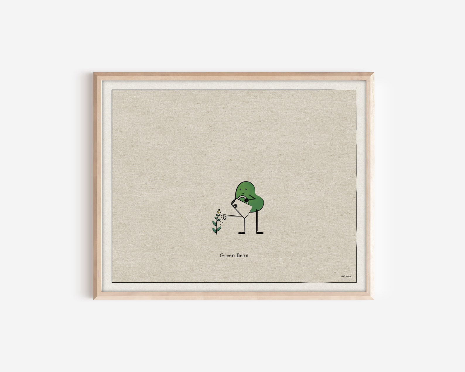 Green Bean, Bean Drawing Art, Food Art, Kitchen Art Print - Etsy