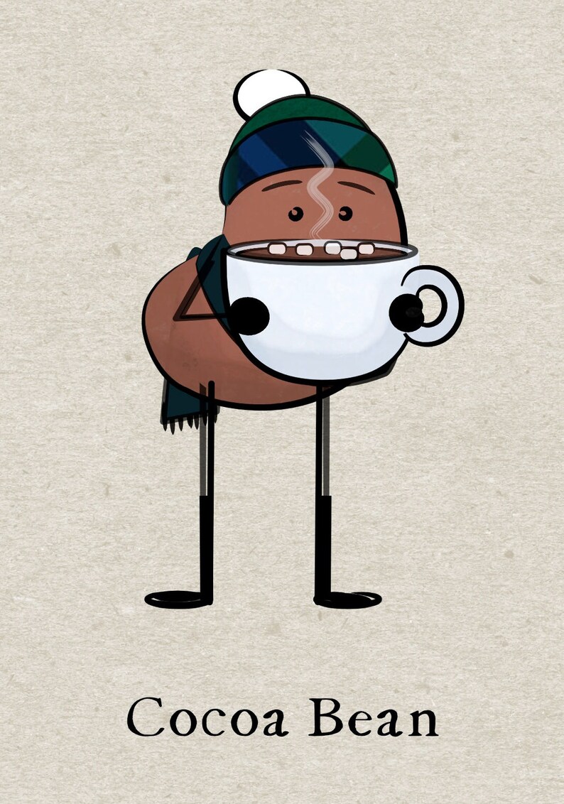 Chili Bean, Bean Drawing Art, Food Art, Coffee Shop Art- Digital Print ...