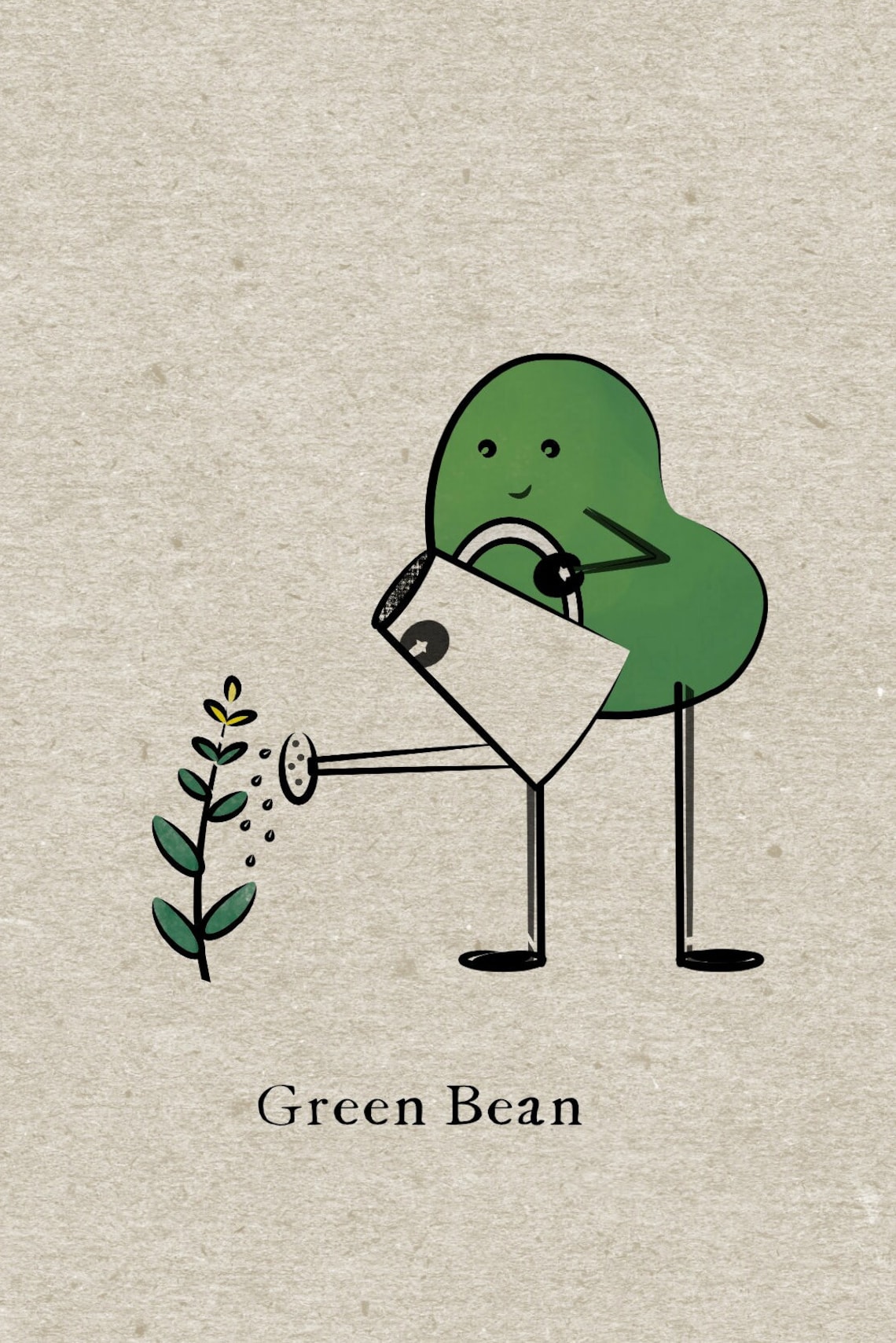 Green Bean, Bean Drawing Art, Food Art, Kitchen Art Print - Etsy