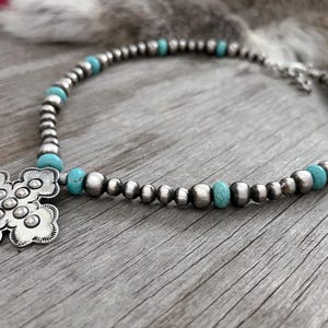 Santa Fe Style Pendant ~ Navajo Pearl German Silver Necklace - Etsy