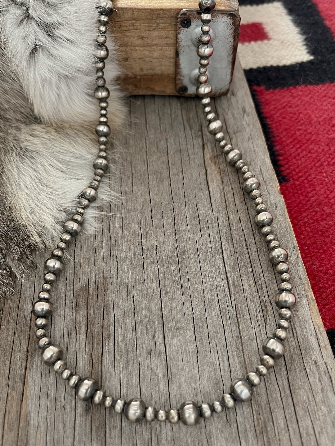 Handmade Navajo Pearls Necklace 5, 6 and 10mm Choose Length - Etsy
