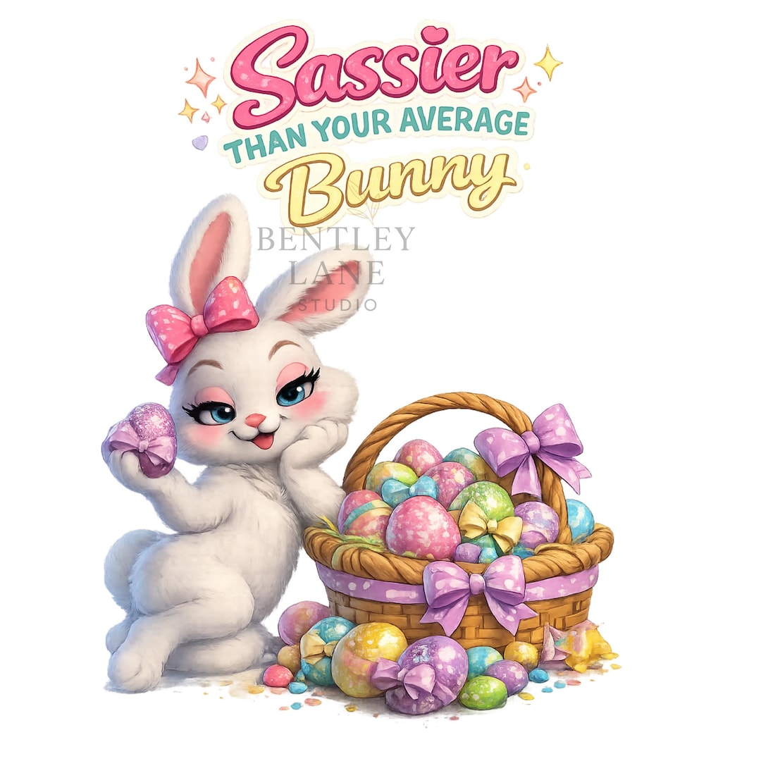 Sassier Than Your Average Bunny PNG – Sassy Easter Girl Sublimation ...