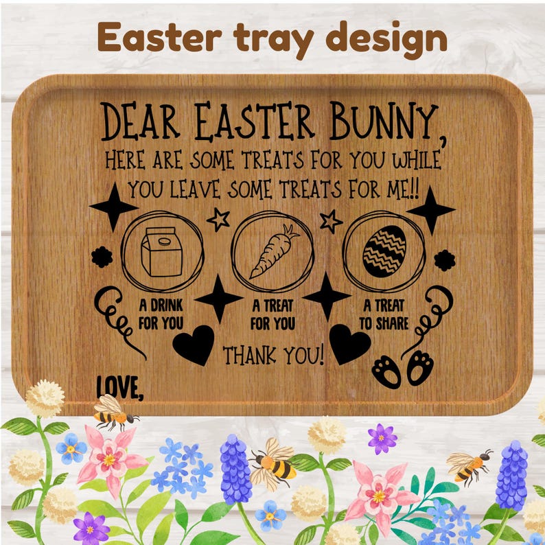 Easter Bunny Snack Tray SVG | Bunny Treat Board Cut File | Easter Bunny ...