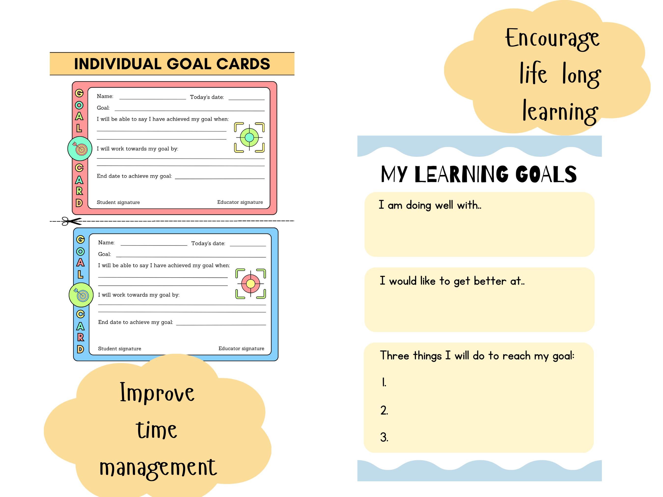 Kids Goal Setting Printable Worksheets. Instant Download (PDF ...