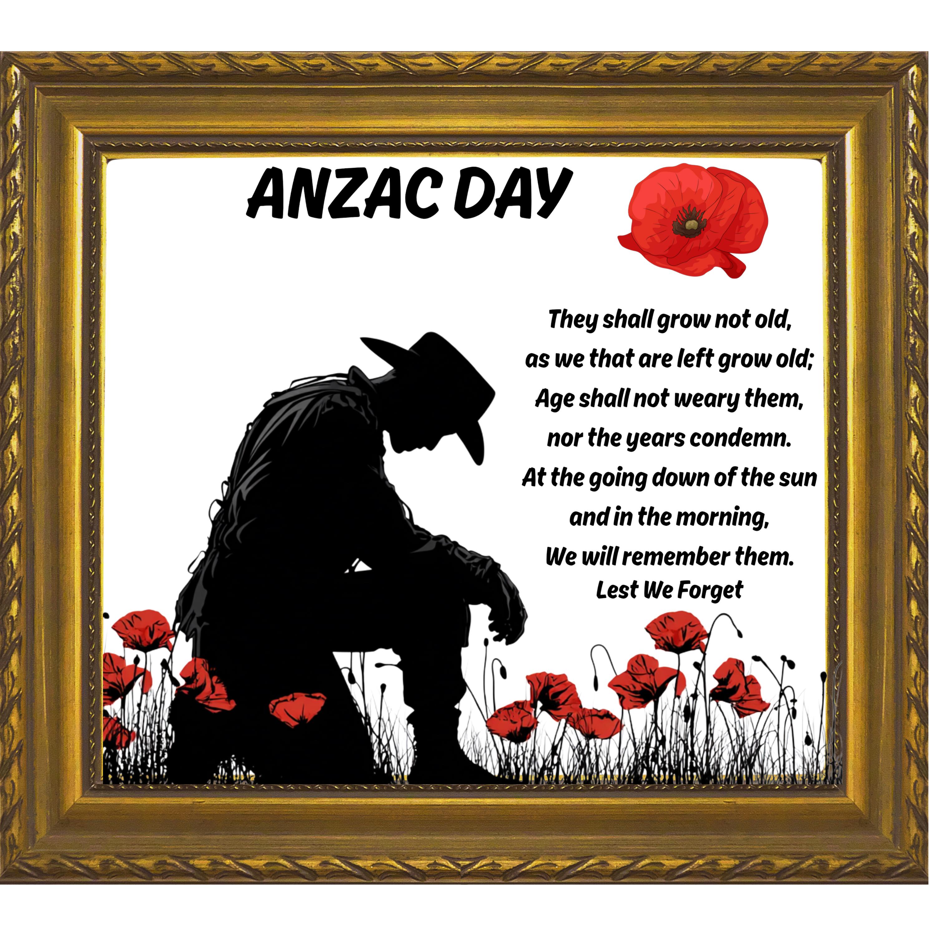 ANZAC Day Wall Art Printable | Lest We Forget Memorial Art ...