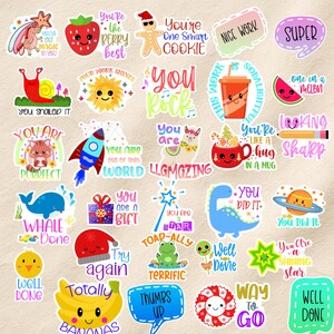 64 Kids Reward Stickers PNG Bundle | Teacher Stickers Printable ...