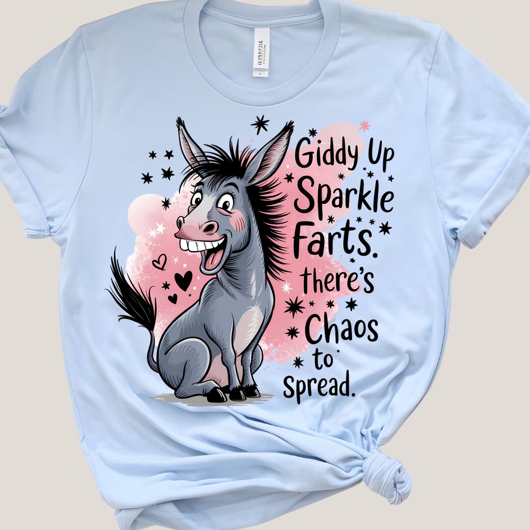 Funny Donkey PNG for Sublimation, Giddy up Sparkle Farts Clipart, Sassy ...