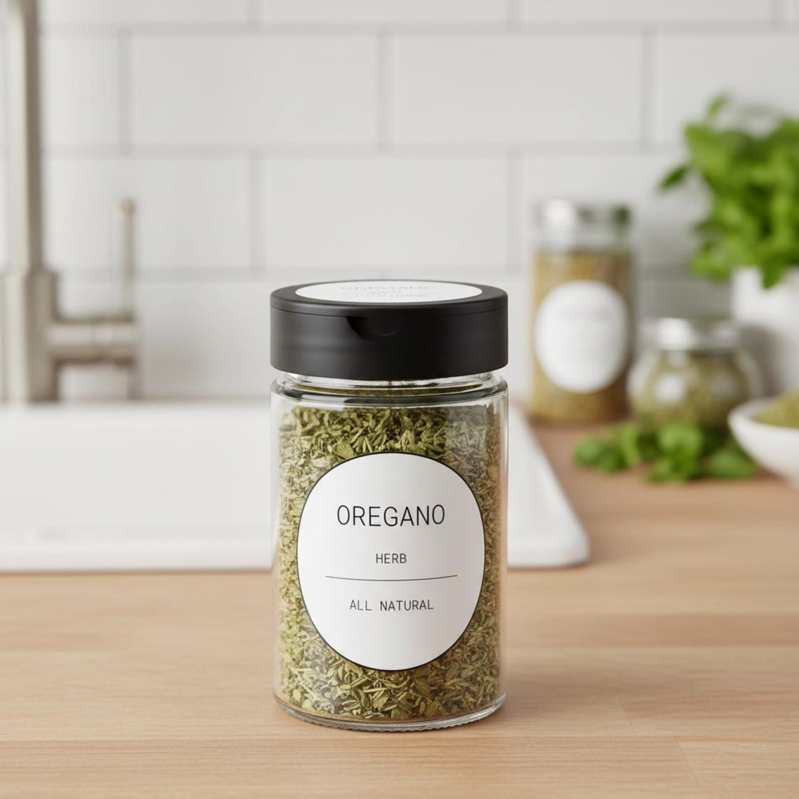Editable Canva Herb & Spice Pantry Labels | Minimalist Round Jar ...