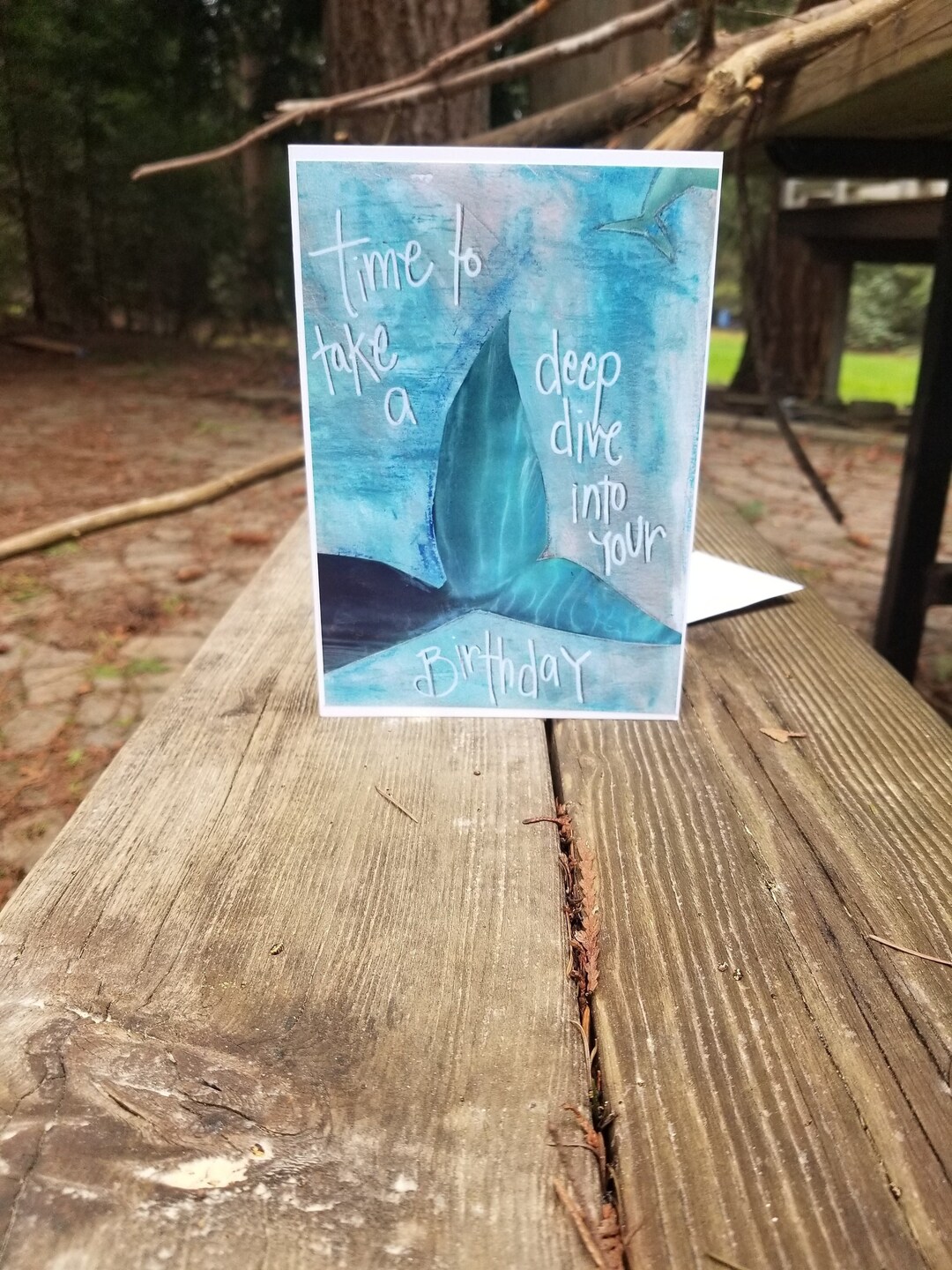 NEW Deep Dive, Swimmers Birthday Card, Water Birthday Greeting, Whales ...