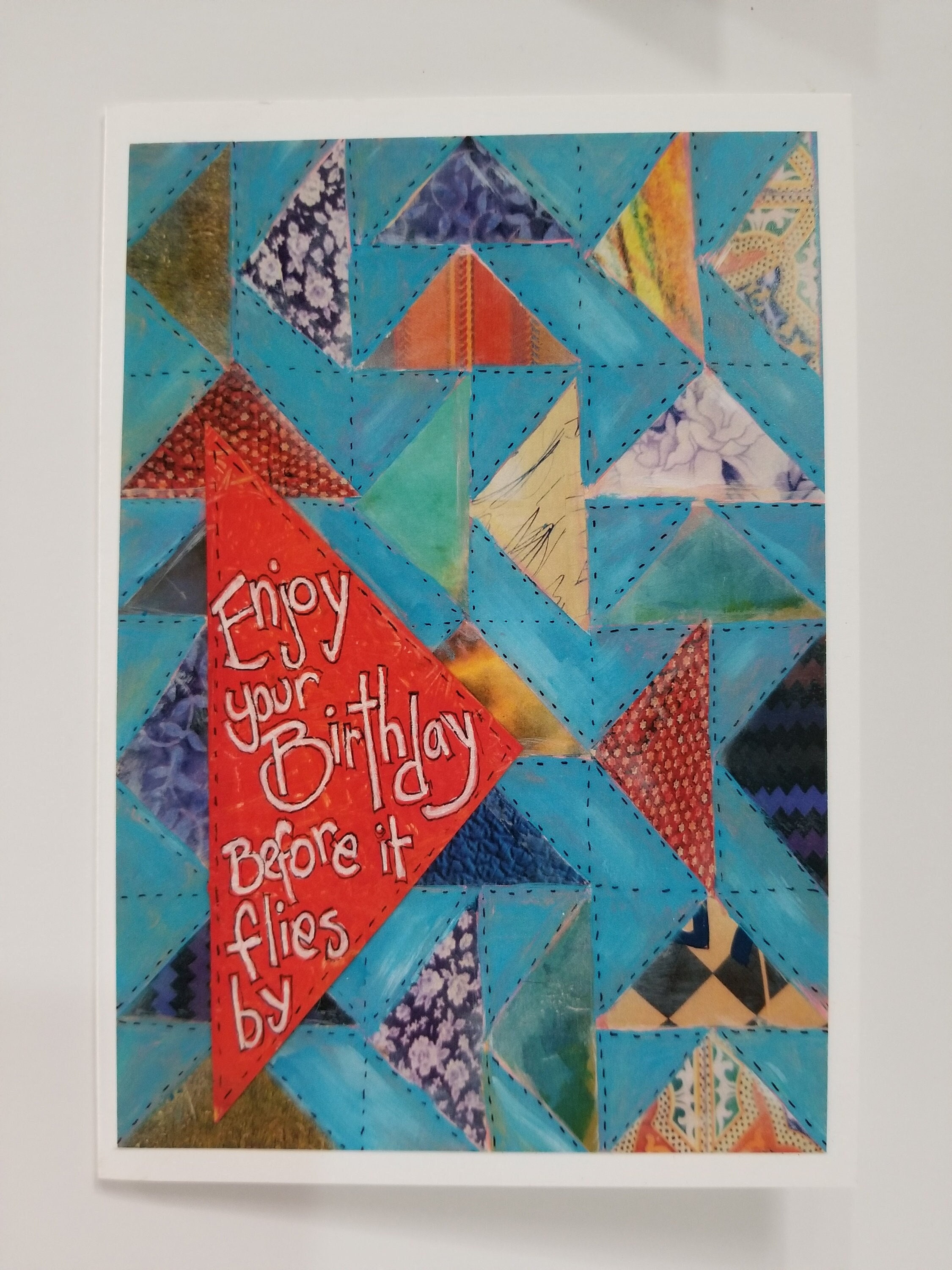 Quilter Birthday Card, Flying Geese Quilt Design, Birthday Gift for ...
