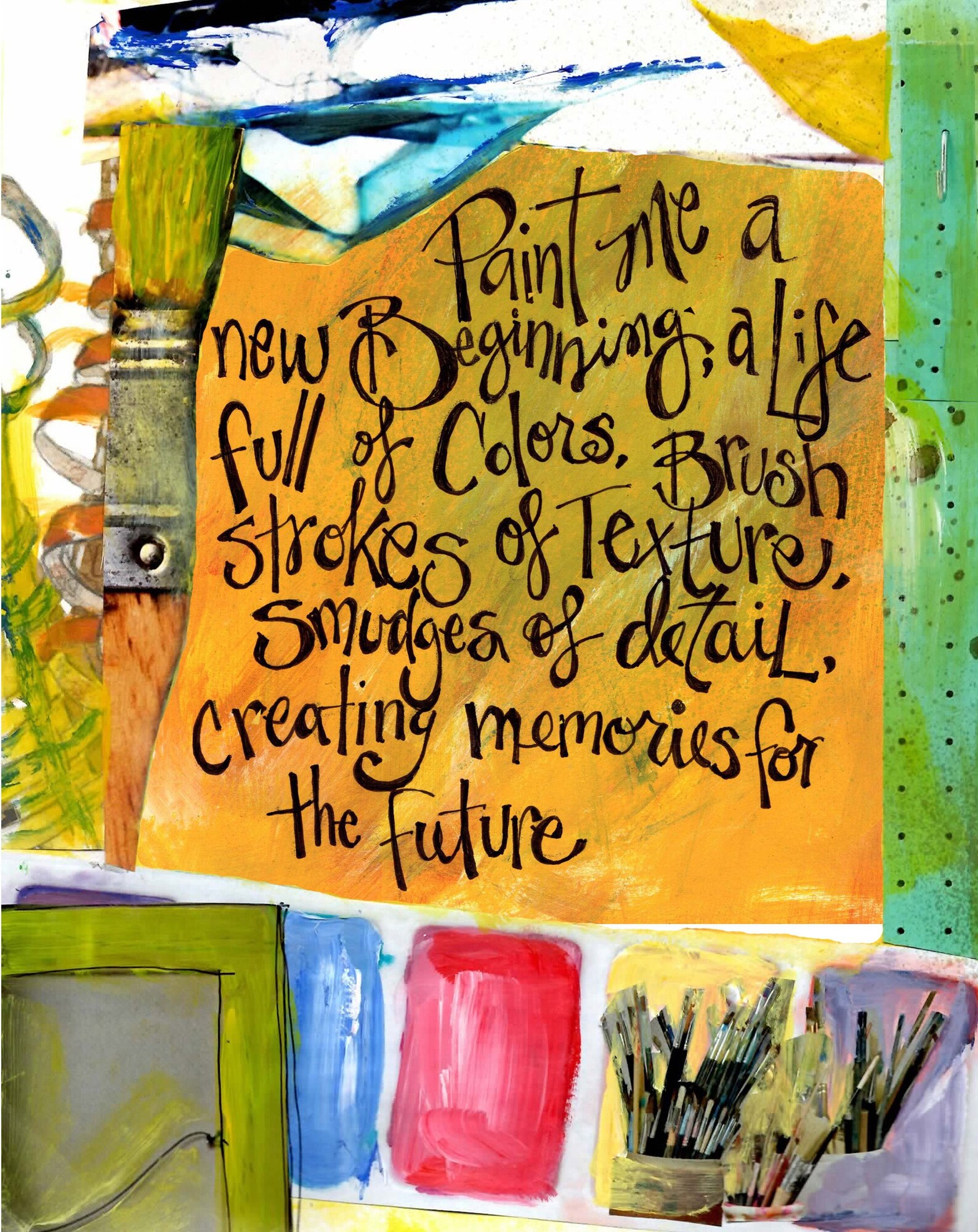 Paint Me A New Beginning, A Mixed Media Art Print for Fresh Starts, for ...