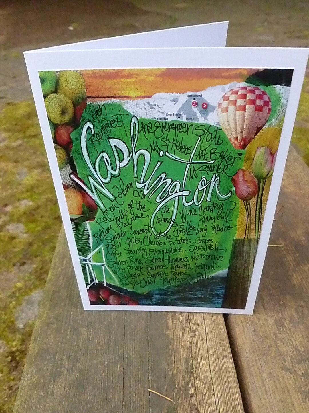 WASHINGTON STATE Card, A Perfect Souvenir From the Northwest, Puget ...