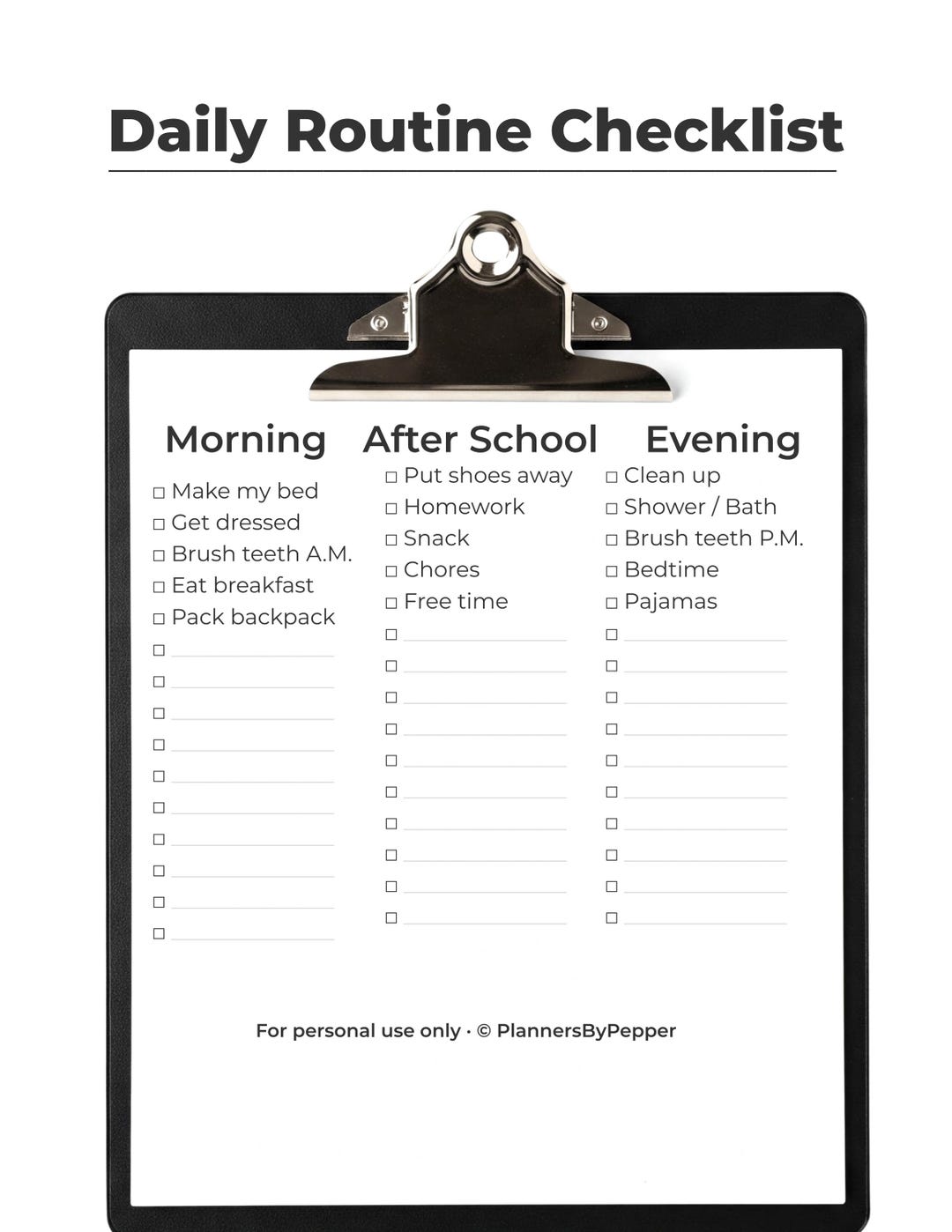 Kids Daily Routine Chart • Visual Schedule Checklist (instant Download ...