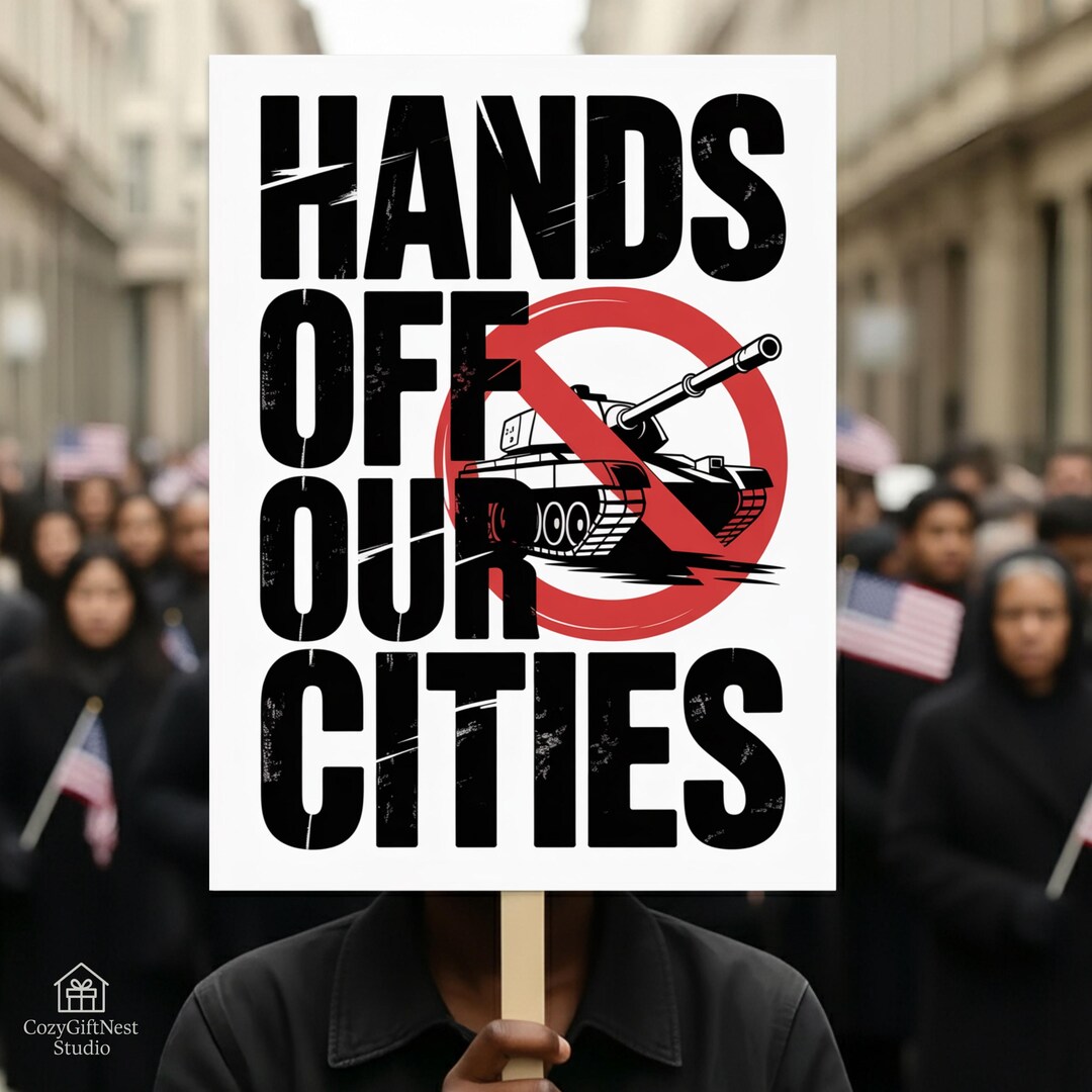 Hands off Our Cities Protest Sign – Anti War Political Poster – Peace ...