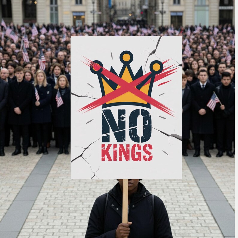 No Kings Protest Poster – Anti Trump Resistance PNG (digital Download ...