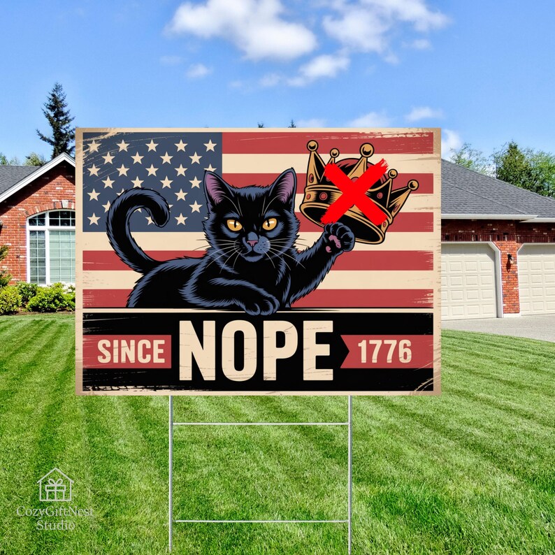 No Kings Yard Sign – Anti Trump Resistance Political Activist Protest ...