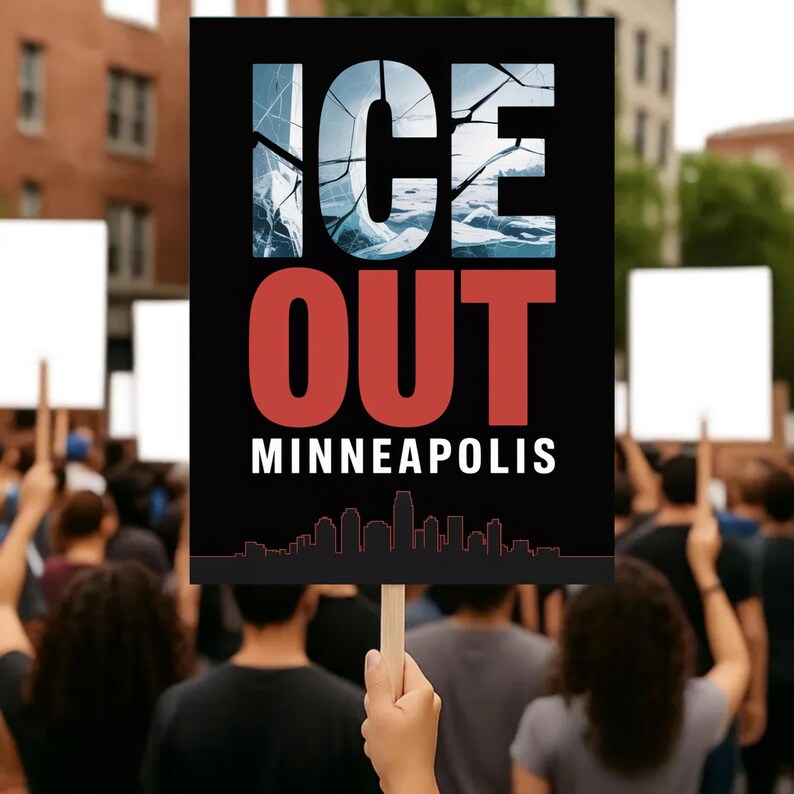 Ice Out Minneapolis Protest Poster – Human Rights Activist Wall Art ...
