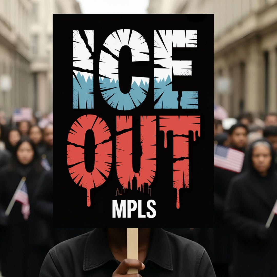 Ice Out Minneapolis Political Poster – Modern Protest Art, Anti ICE ...