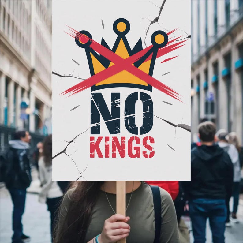 No Kings Protest Sign – Anti Trump Resistance Political Activist ...