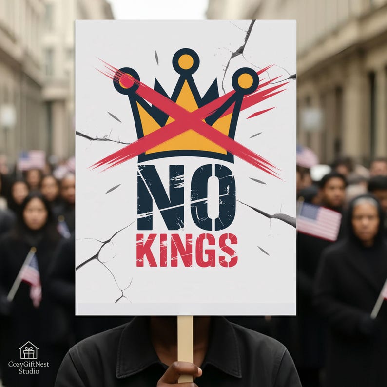 No Kings Protest Sign – Anti Trump Resistance Political Activist ...