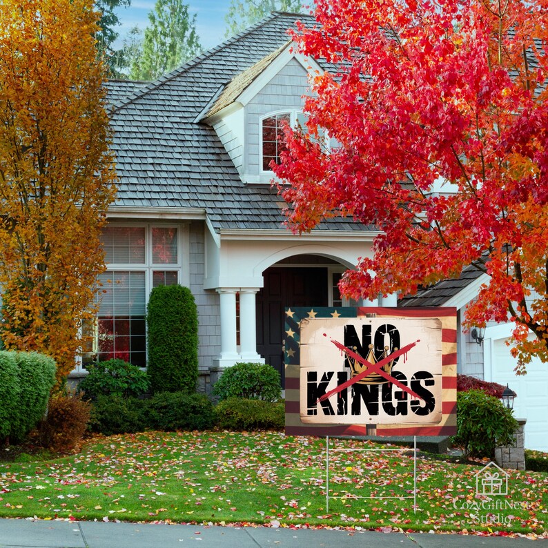 No Kings Yard Sign – Anti Trump Resistance Political Activist Protest ...