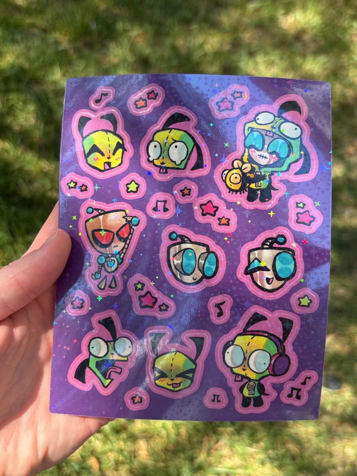 GIR Invader Zim Themed Sticker Sheet! >_