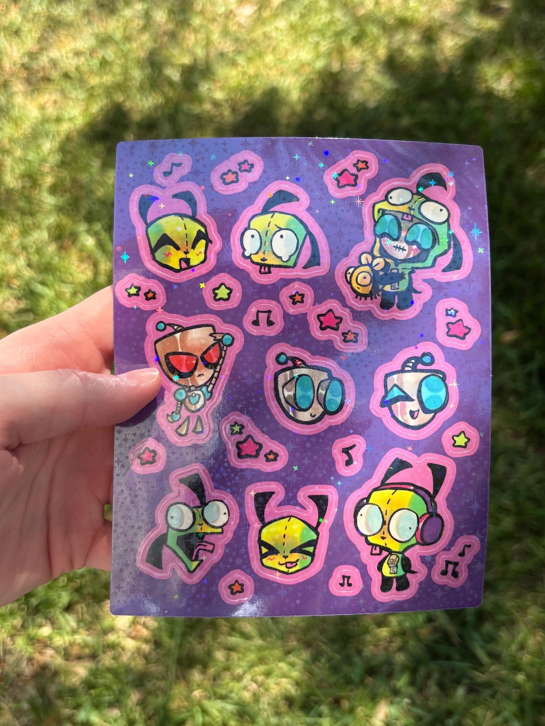 GIR Invader Zim Themed Sticker Sheet! >_