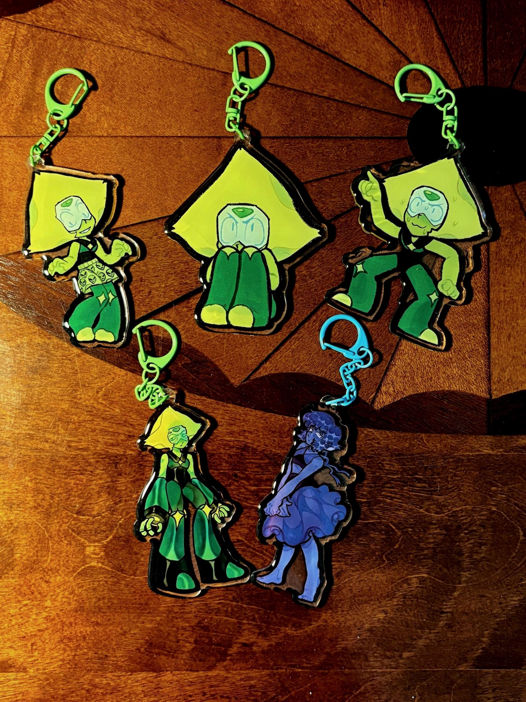 Steven Universe Acrylic Keychain: Peridot Lapis Lazuli Amethyst Ruby ...