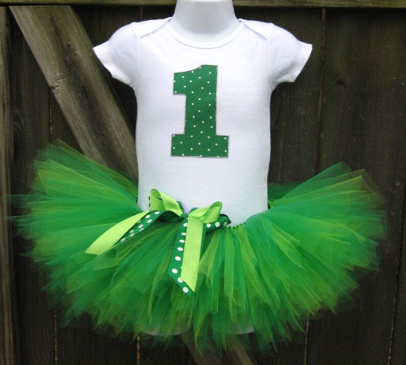 Emerald Green and Lime Birthday Tutu Outfit and Matching - Etsy