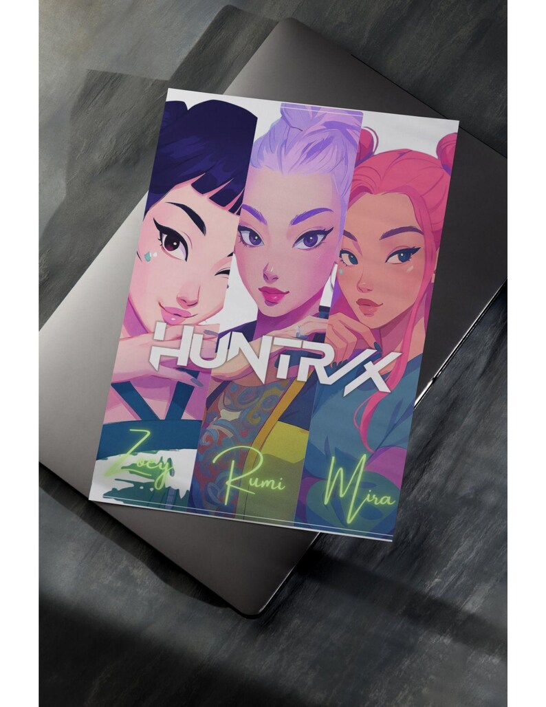 HUNTRX Trio Poster · Zoey Rumi Mira Vector · Anime Fantasy Digital ...
