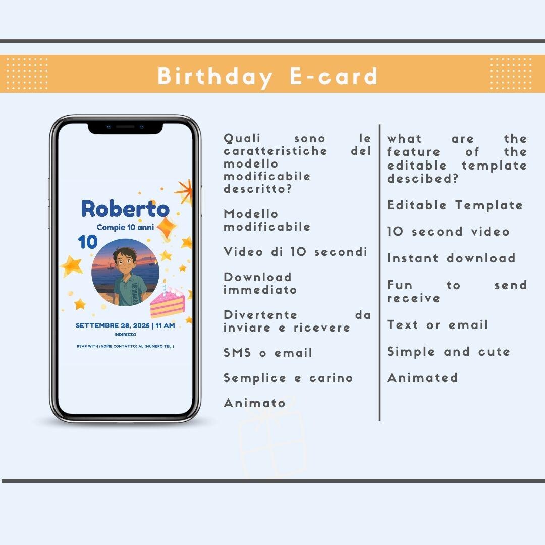 Animated Invitation Card, Customizable Digital, With Child's Name ...