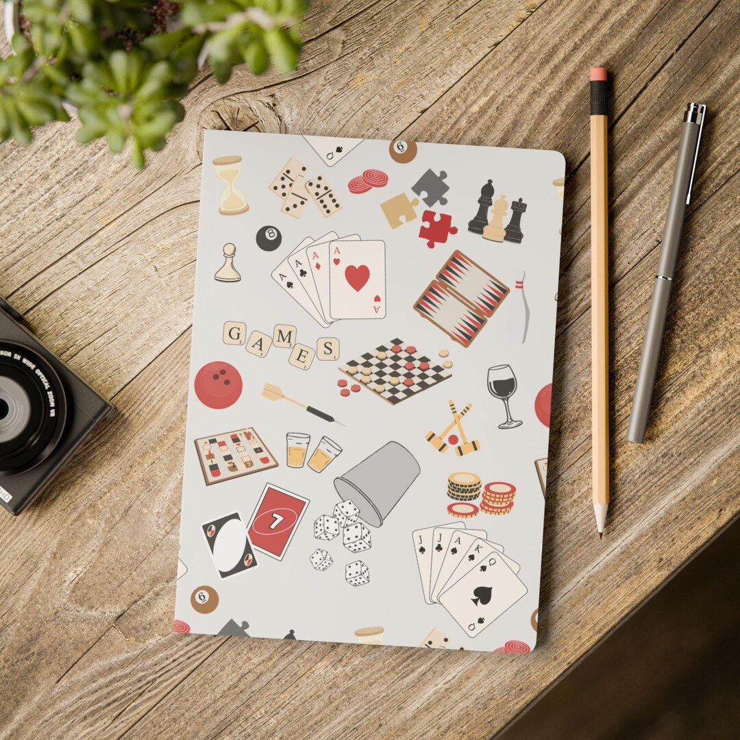 Mixed Games Pattern Softcover Notebook - Etsy