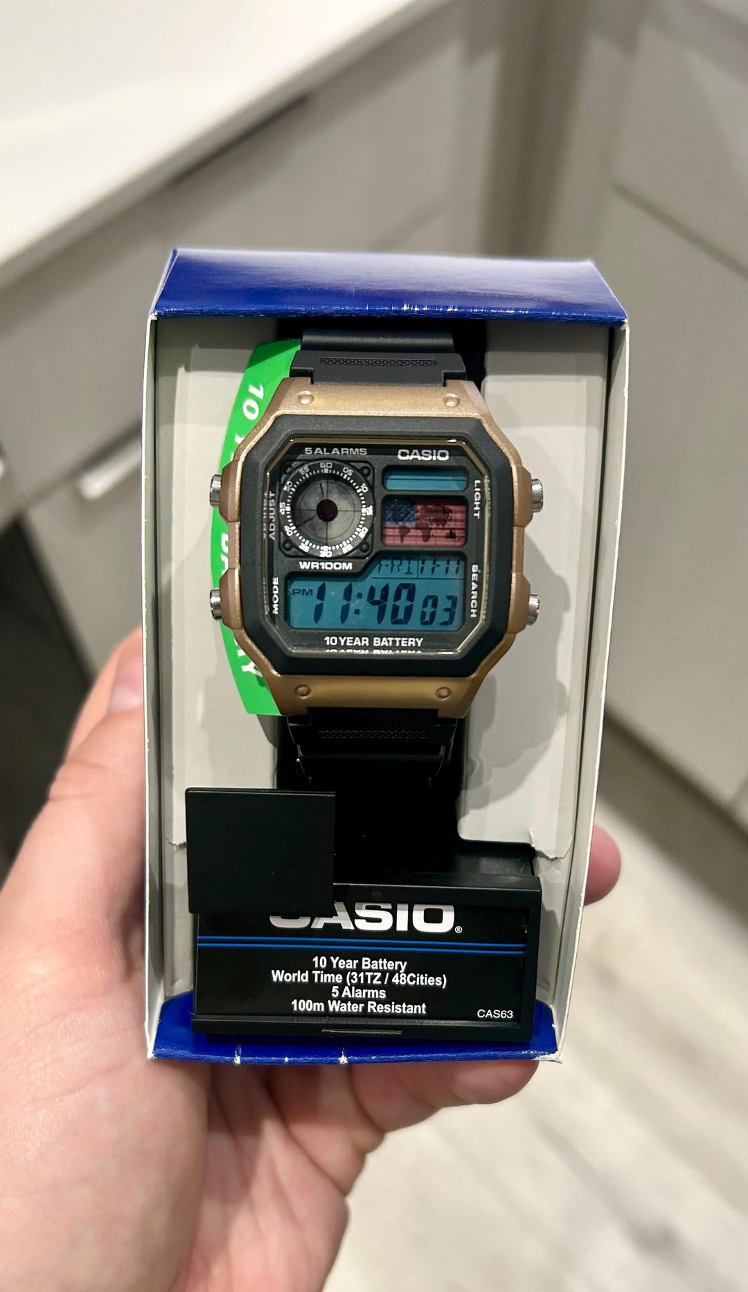 Custom Color Casio AE1200 Mod Watch: Blackout Screen, Retro Digital - Etsy