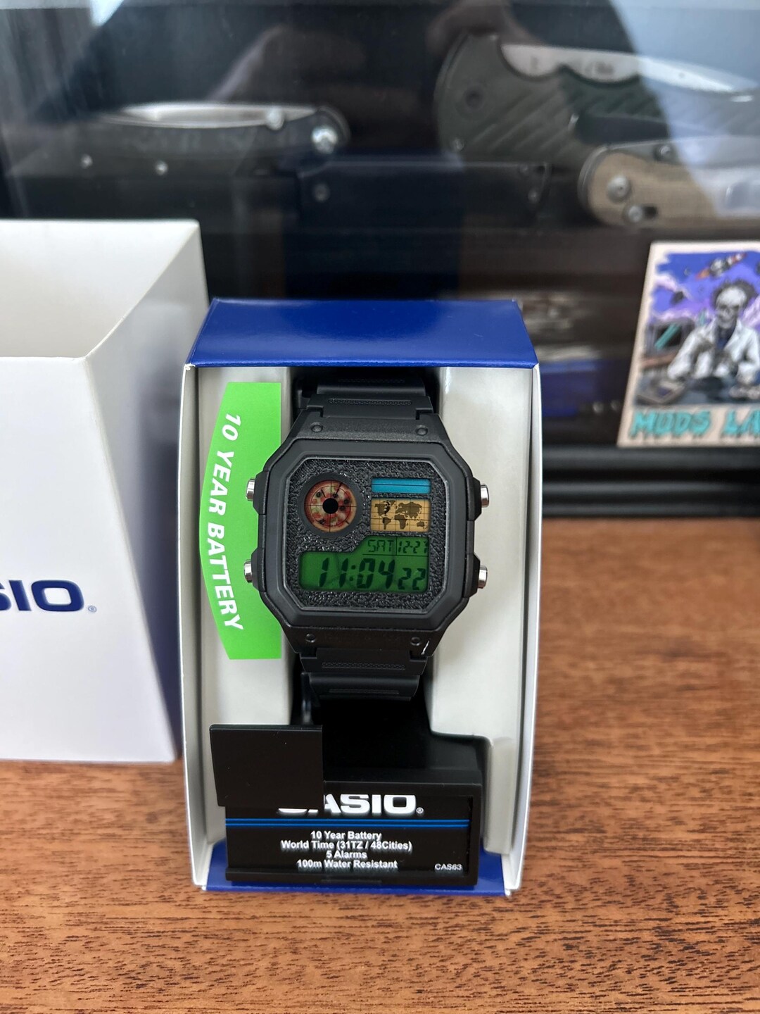 Custom Color Casio AE1200 Mod Watch: Blackout Screen, Retro Digital ...