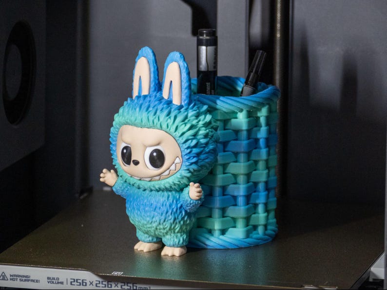 Labubu Pen Holder – Cute Desk Organizer STL & 3MF Files – Printable Pen ...