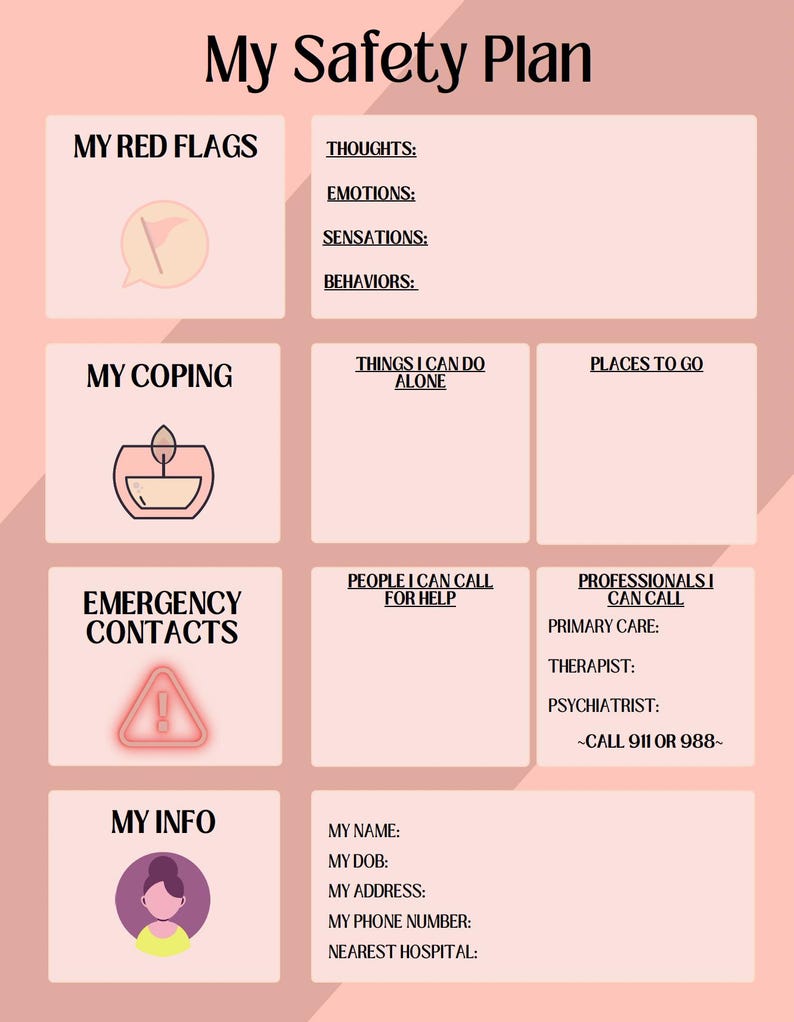 Safety Plan Template - Etsy