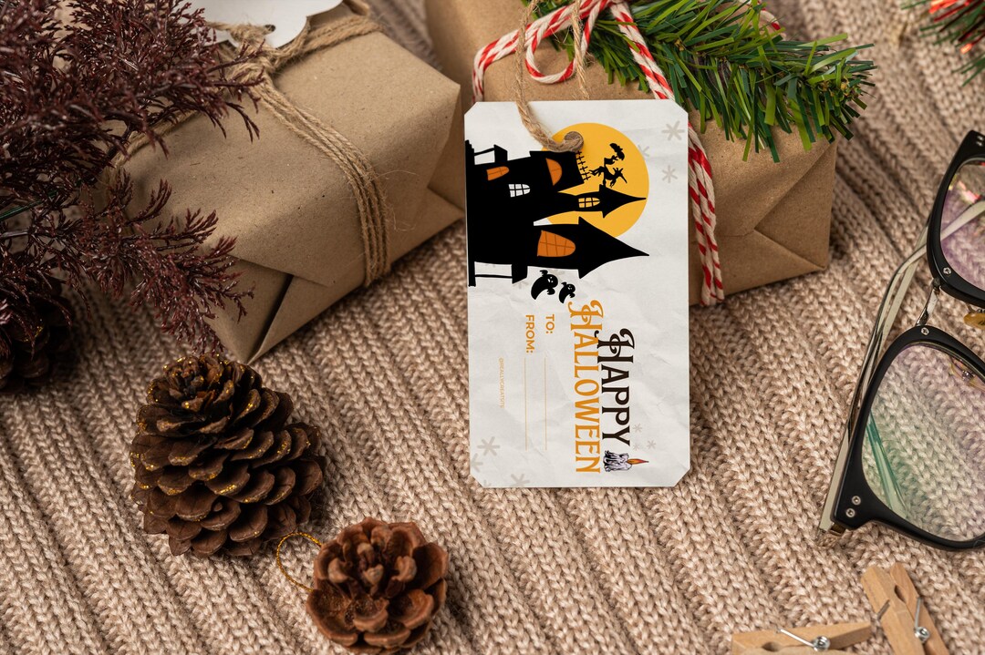 Printable Trick or Treat Halloween Tag, Halloween Printable Gift Tag ...