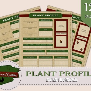 Printable Garden Planner Plant Profile Insert, INSTANT DOWNLOAD, - Etsy