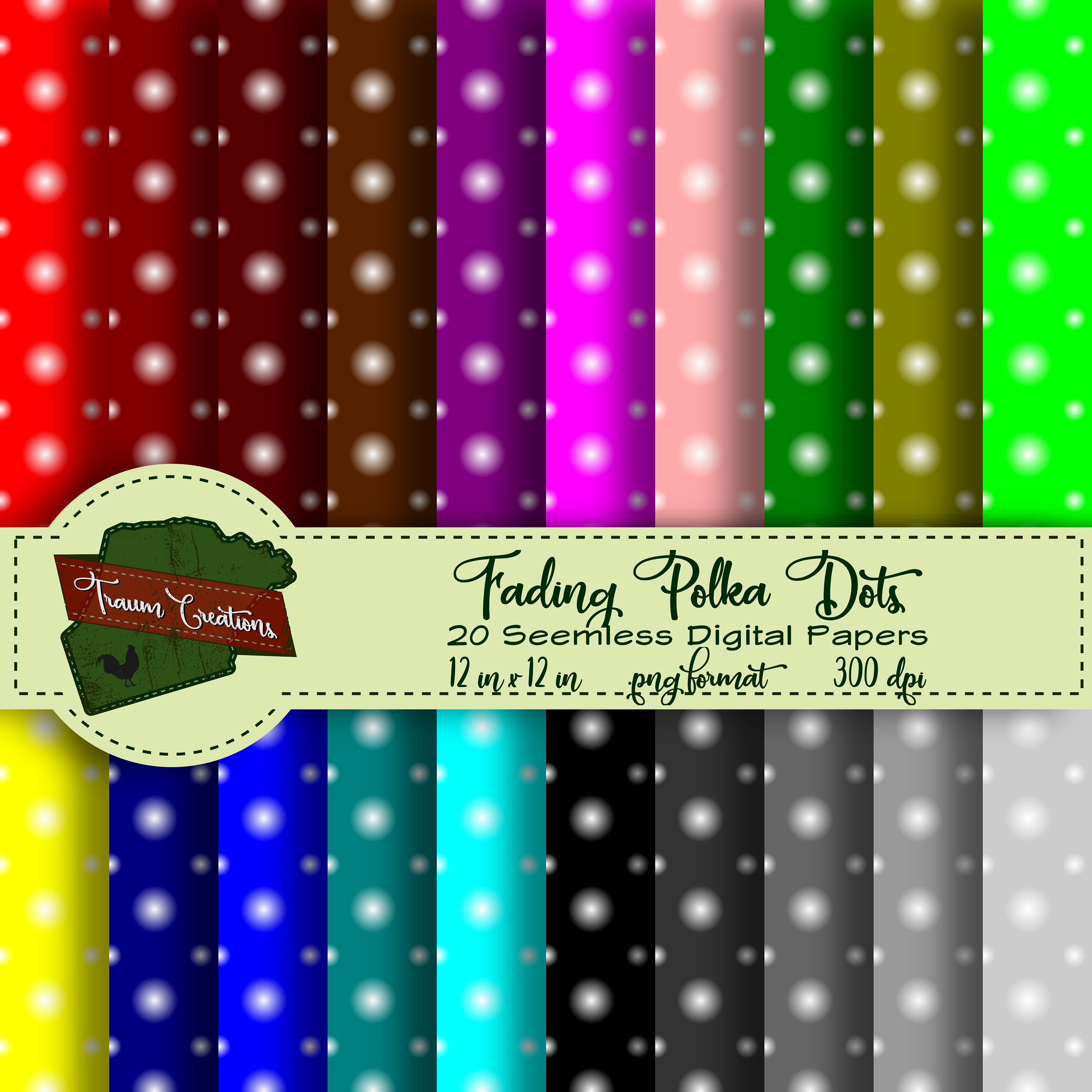 Paper Fading Polka Dot Digital Paper 2 Size Dots png File Polka Dot ...