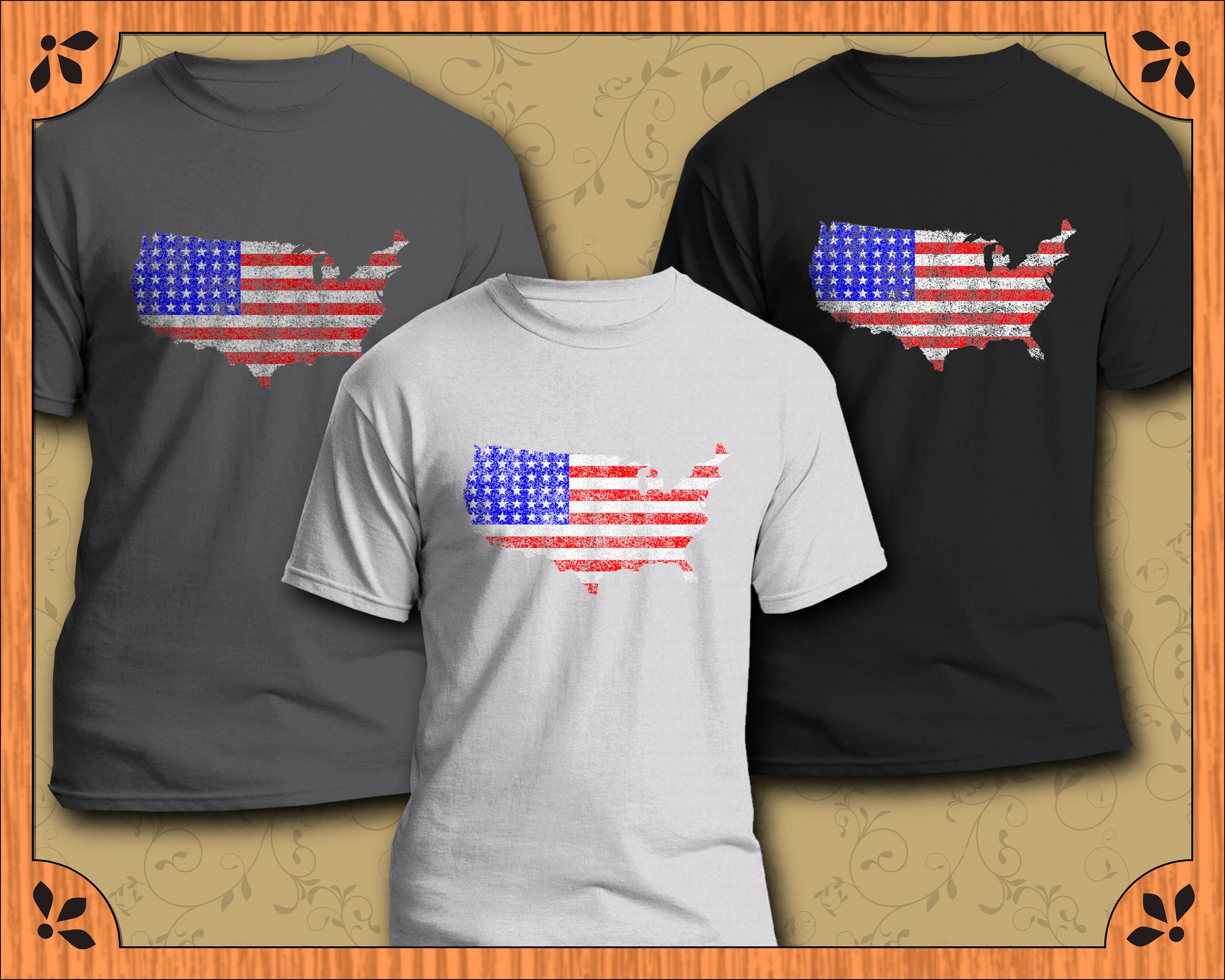 Rustic Flag Set in United States SVG Cut File Dxf Pdf Eps - Etsy