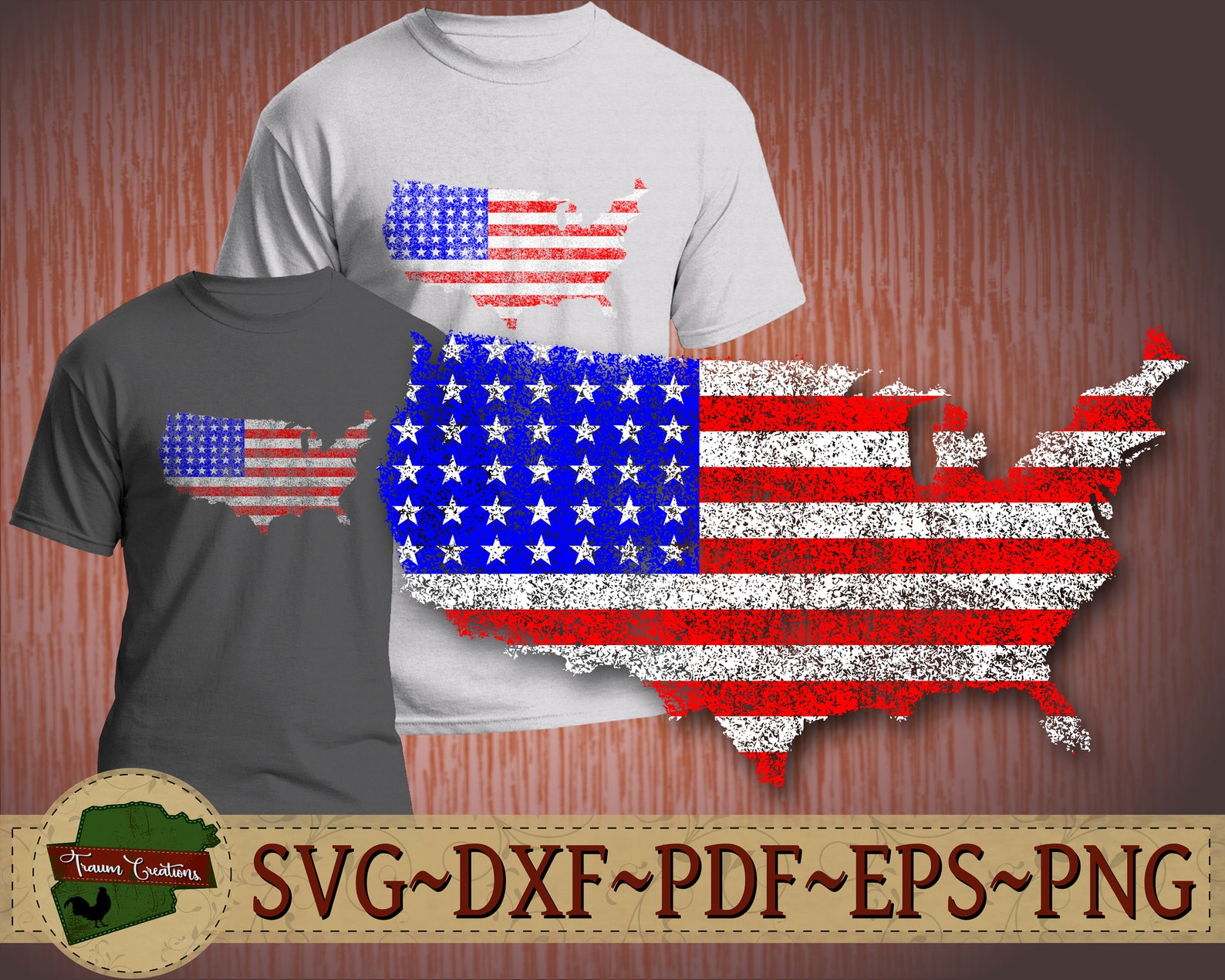 Rustic Flag Set in United States SVG Cut File Dxf Pdf Eps - Etsy