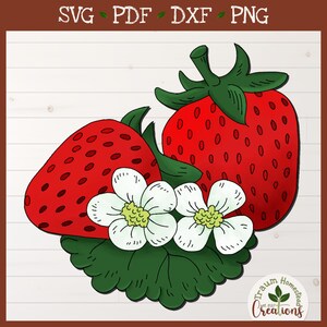 Strawberry Patch Printable Door Hanger Template Summer Cut File ...