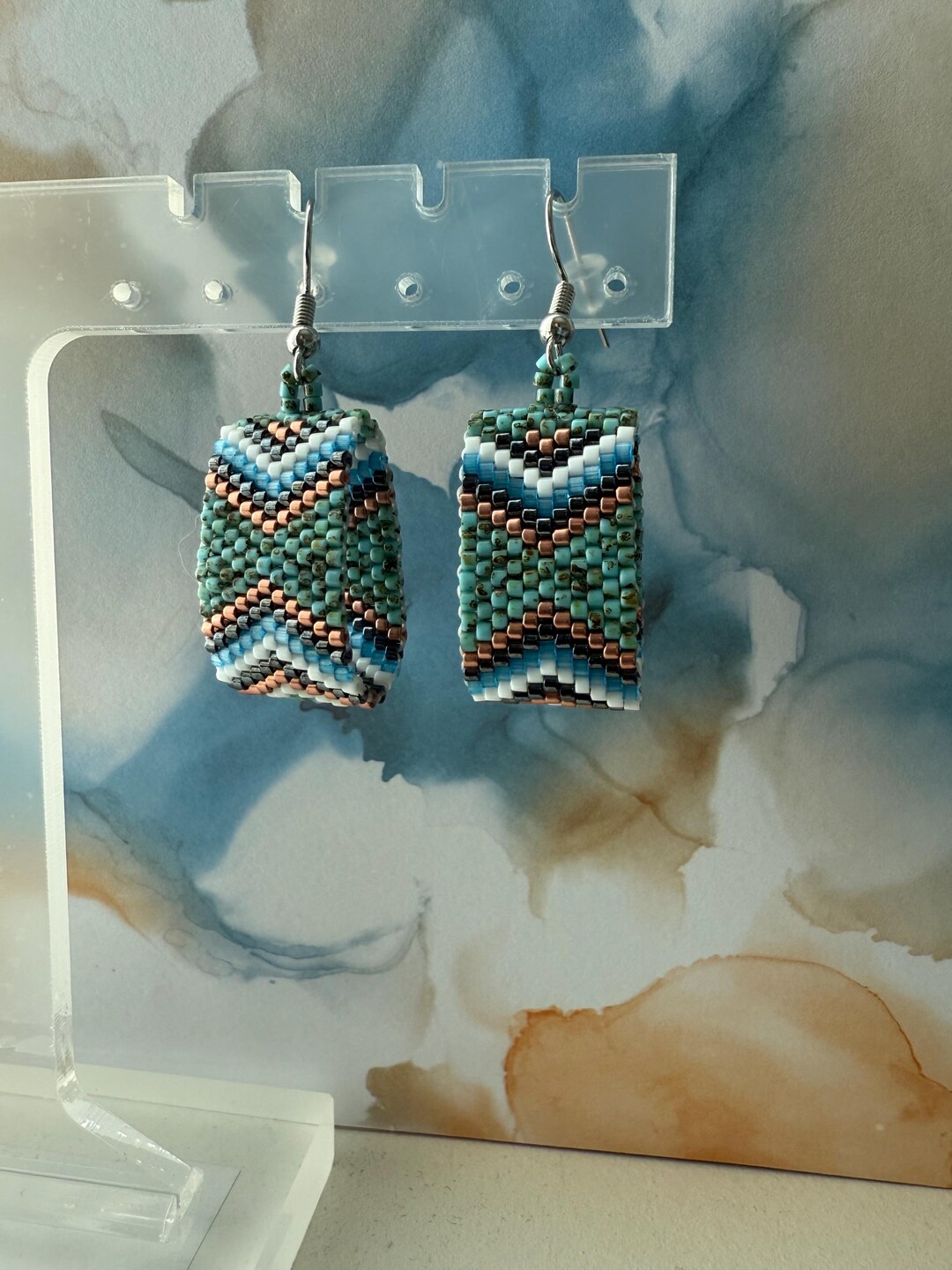 Handmade Native American Peyote Stitch Beaded Earrings - Etsy