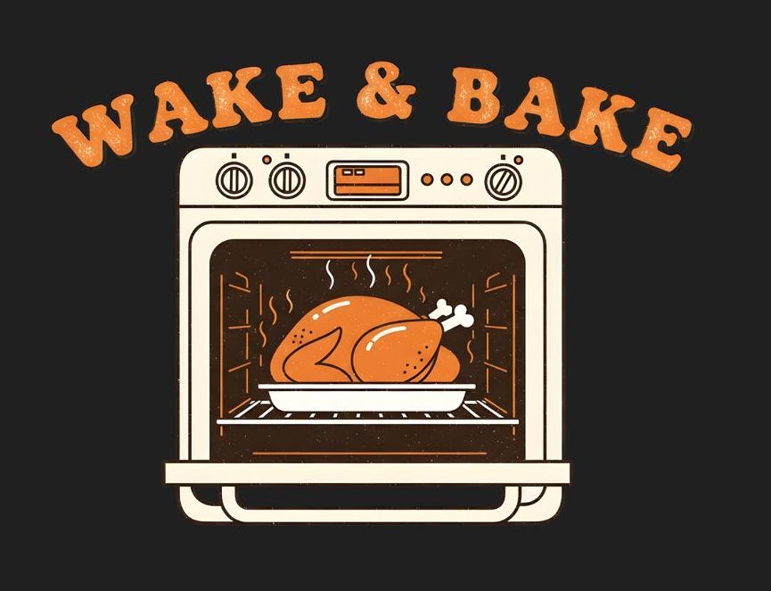 Wake and Bake Turkey PNG | Funny Thanksgiving Clipart (digital Download ...
