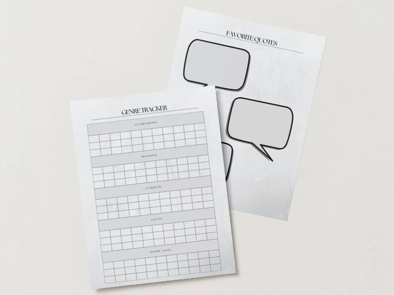 Digital Reading Journal Printable, 25 Page Book Tracker PDF, Bookish ...