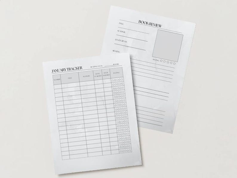Digital Reading Journal Printable, 25 Page Book Tracker PDF, Bookish ...