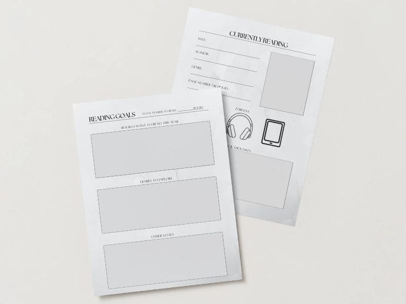 Digital Reading Journal Printable, 25 Page Book Tracker PDF, Bookish ...