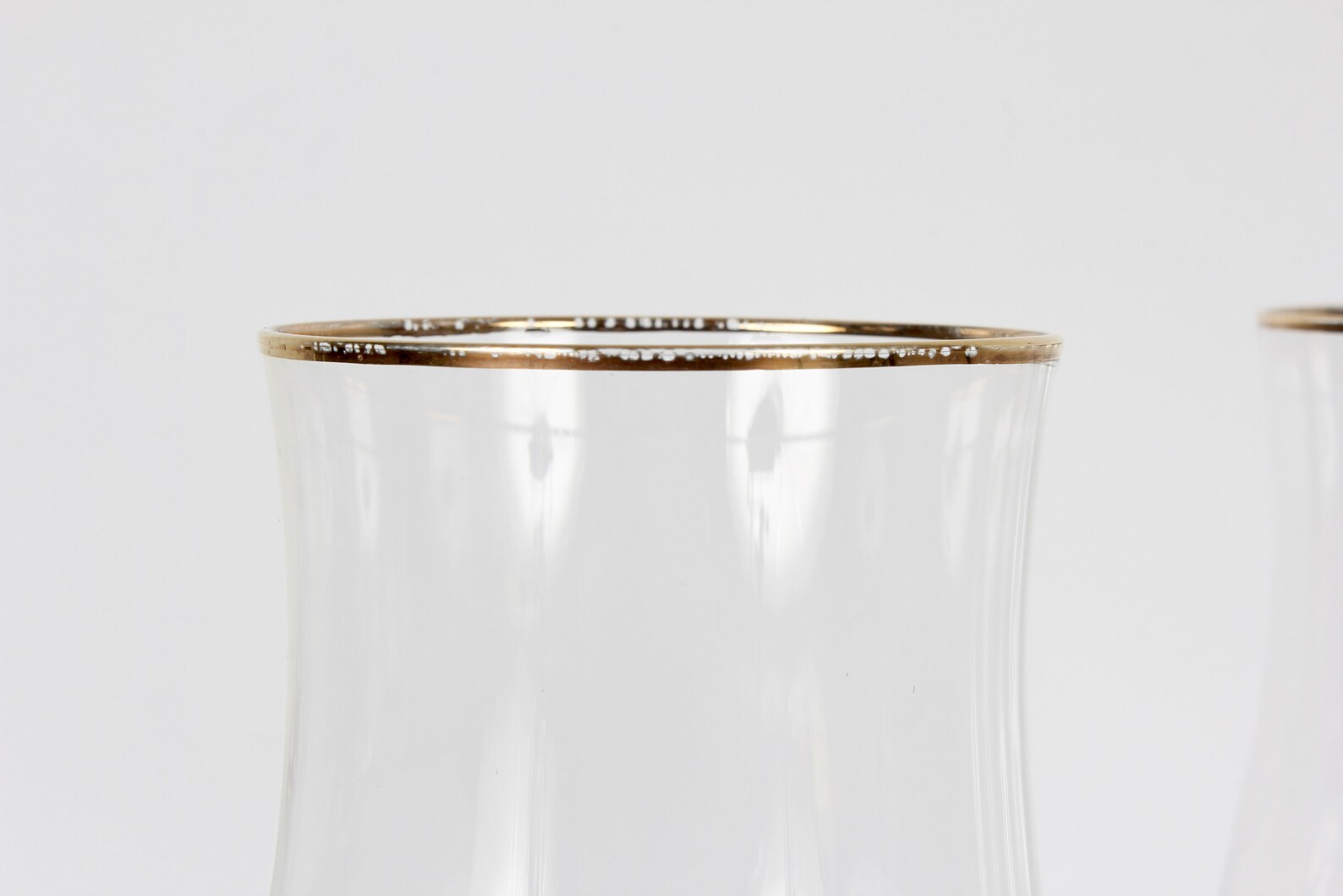 Wine Glasses Vintage Glassware Gold Rim Wine Glasses - Etsy