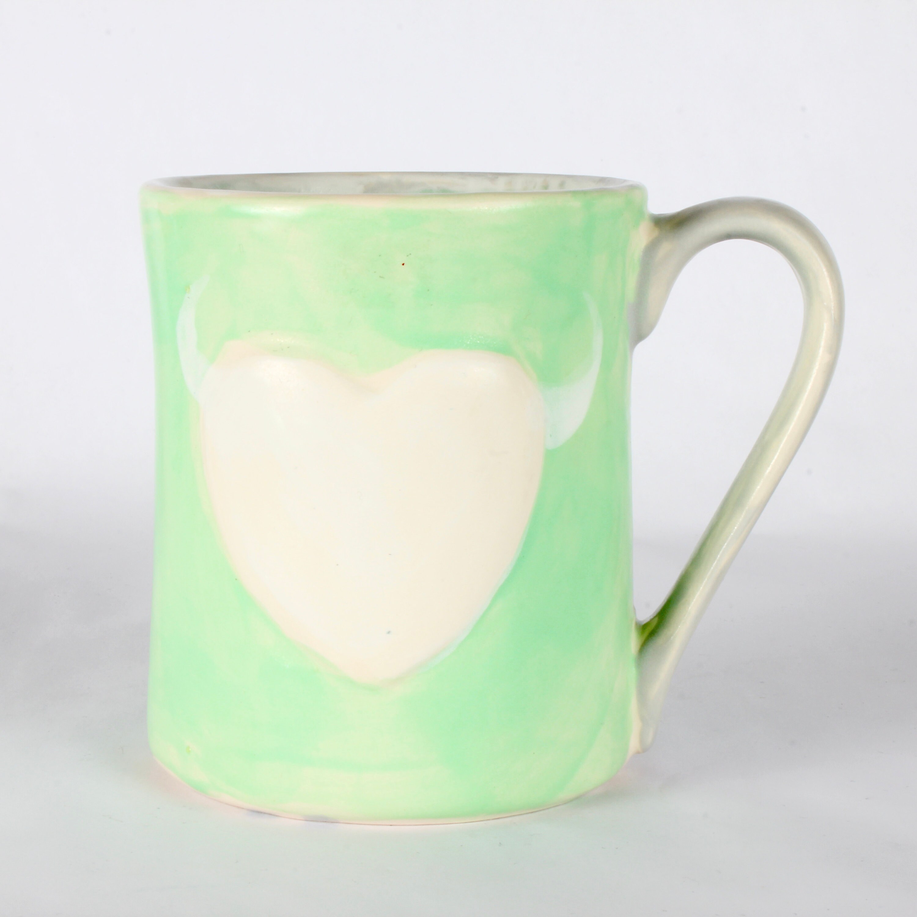 Handmade Mint Green Vintage Coffee Mug With Hearts - Etsy