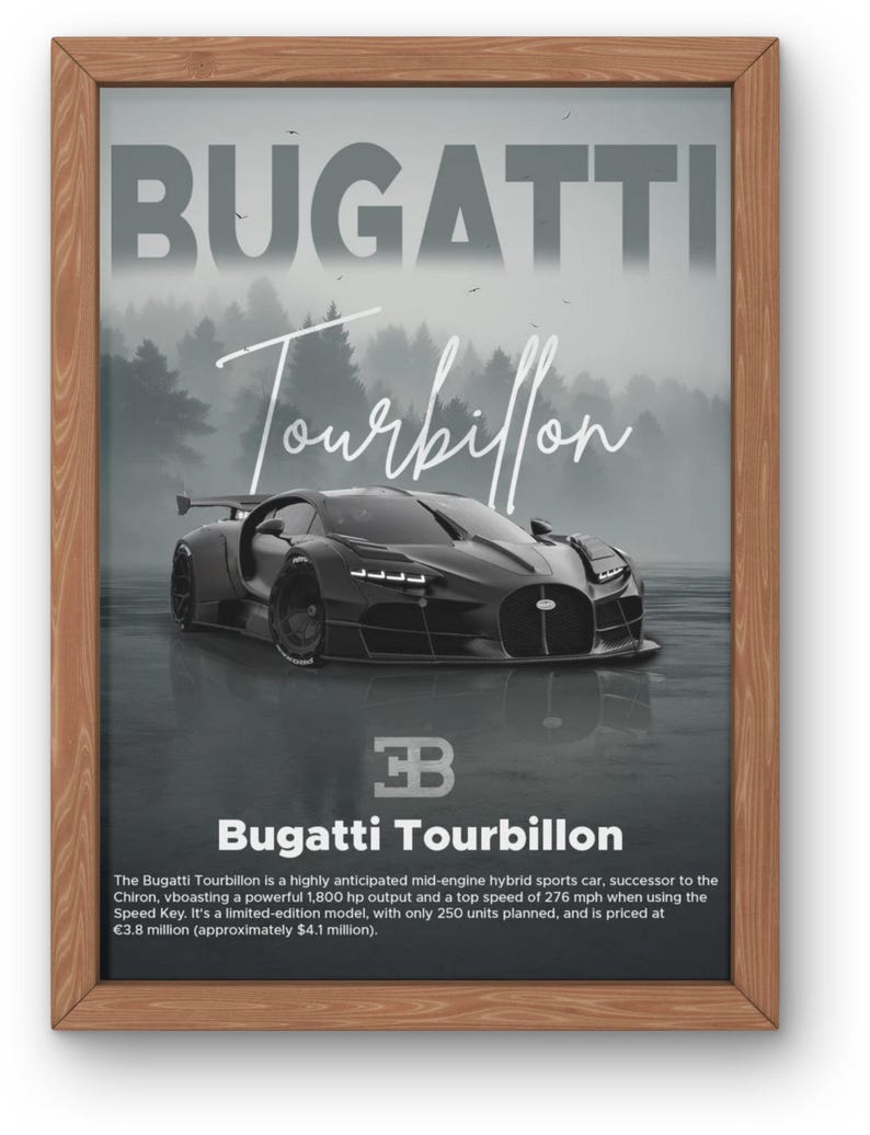 Bugatti Tourbillon Poster | Luxury Hypercar Wall Art | Modern ...